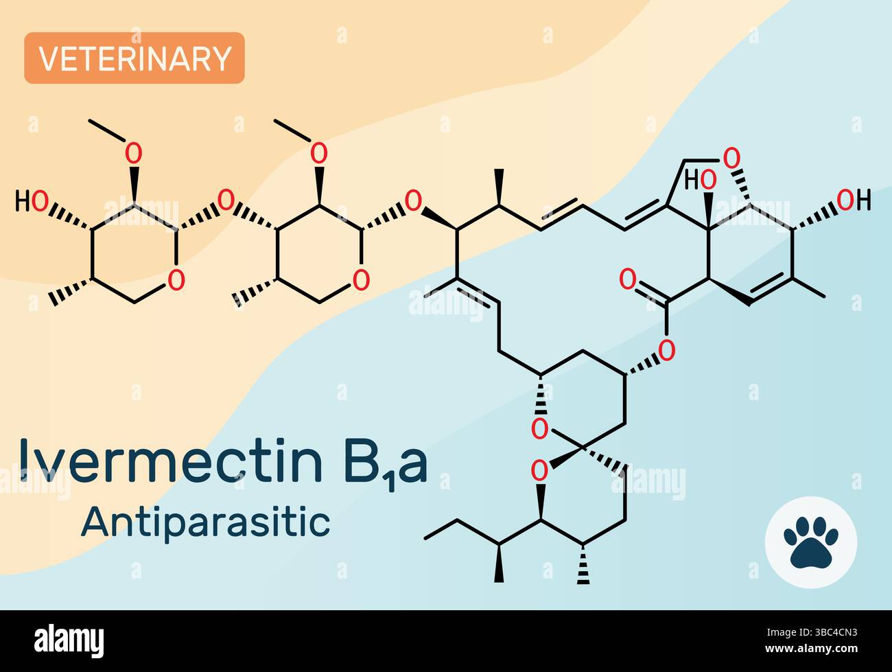 Ivermectin B1a molecule. Antiparasitic agent used in veterinary and ...