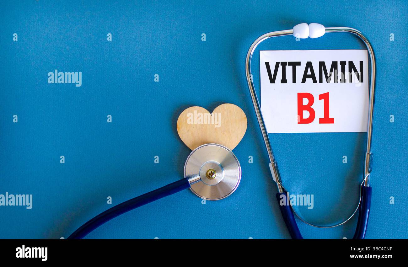 Vitamin B1 symbol. Concept words Vitamin B1 on beautiful white card ...