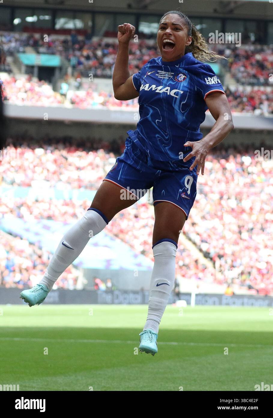 Chelsea’s Catarina Macario celebrating her goal during the Adobe Women ...