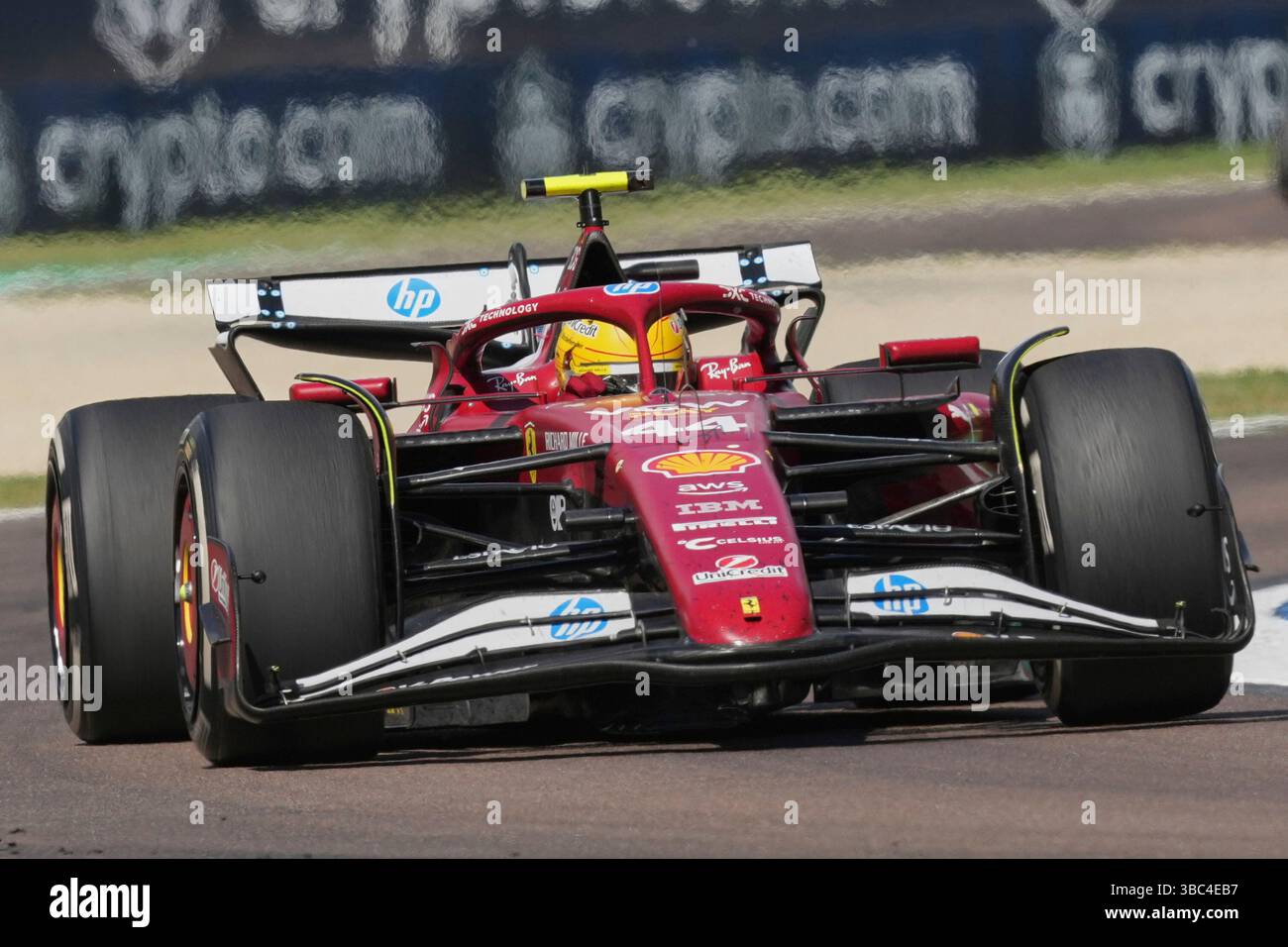 Ferrari driver Lewis Hamilton of Britainin action during the Italy's ...