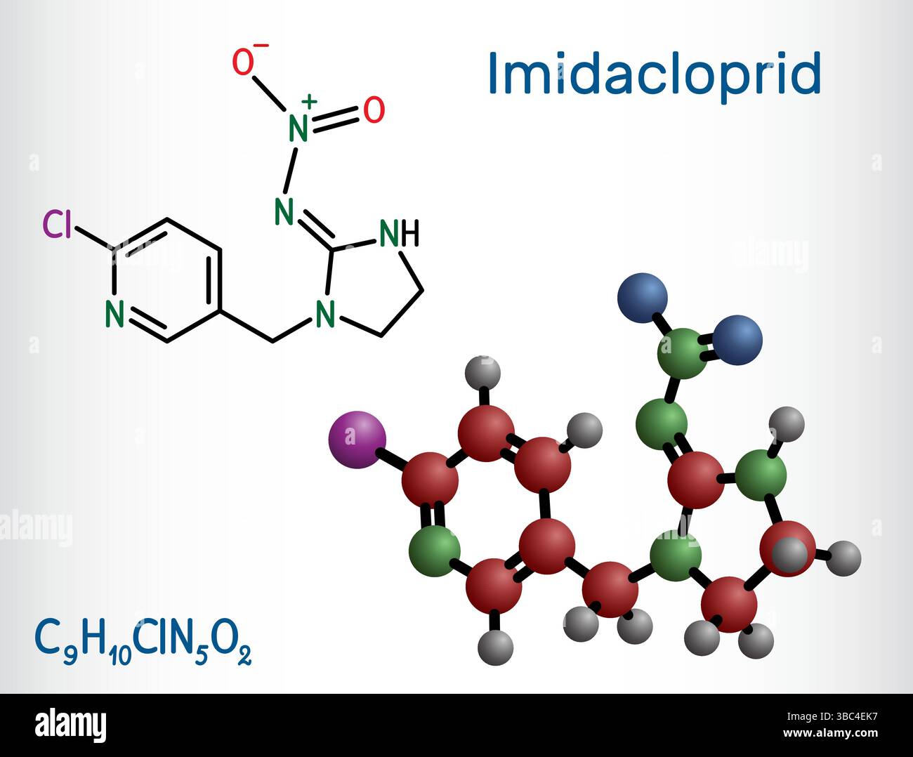 Imidacloprid molecule. Neonicotinoid insecticide used in agriculture ...