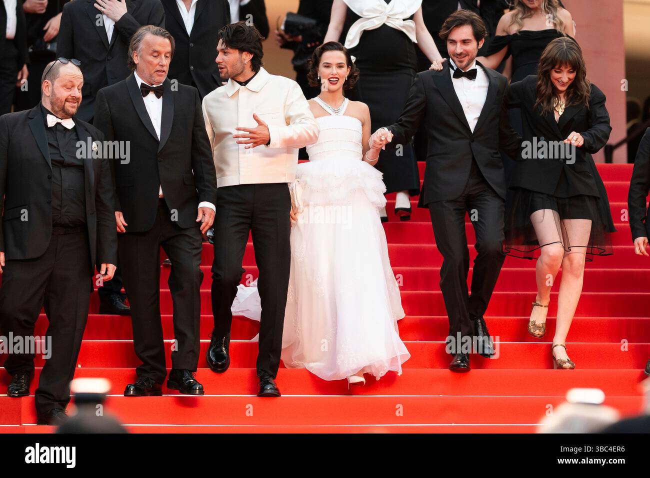 Director Richard Linklater, from left, Paolo Luka-Noe, Zoey Deutch ...