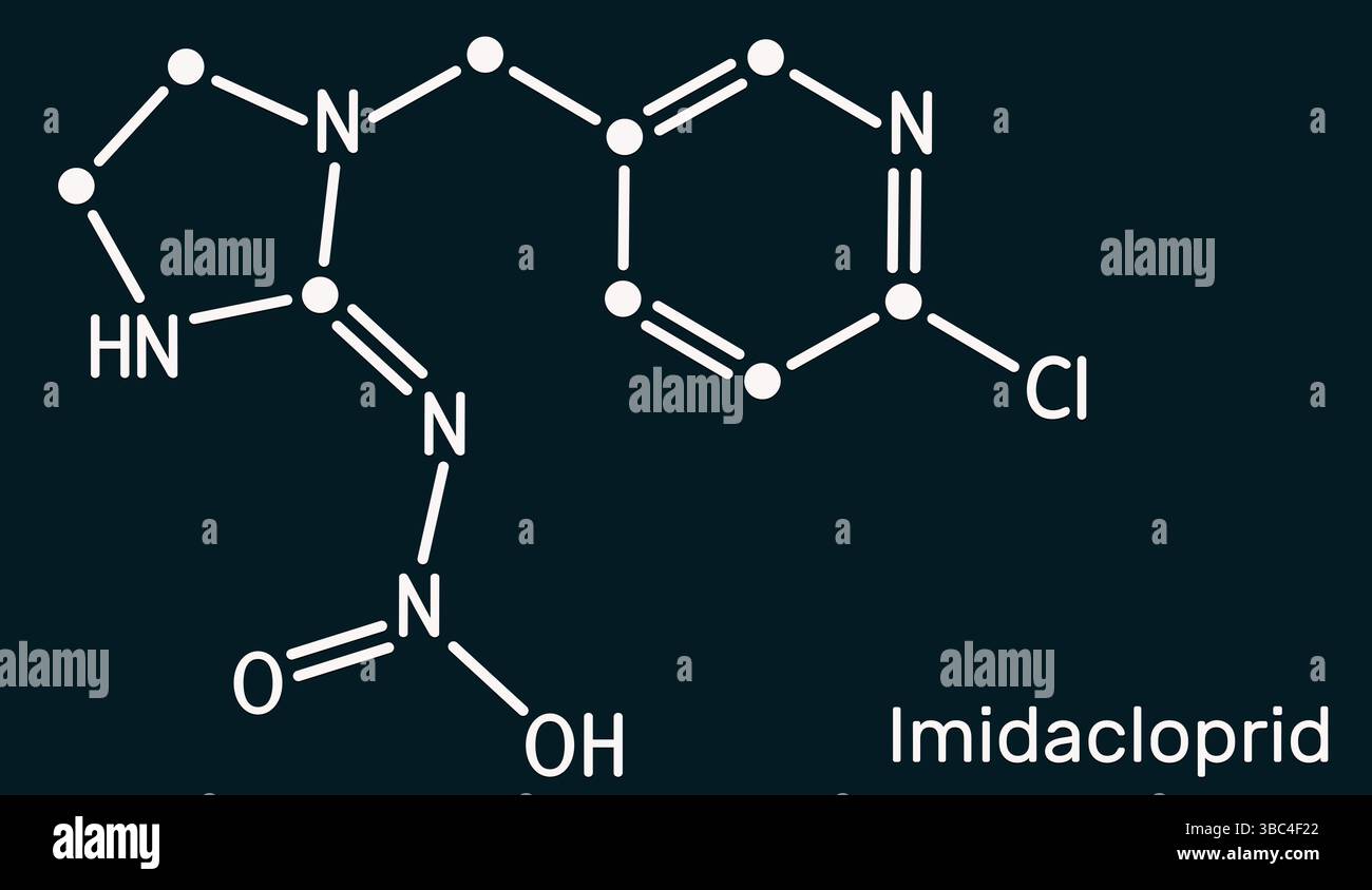 Imidacloprid molecule. Neonicotinoid insecticide used in agriculture ...