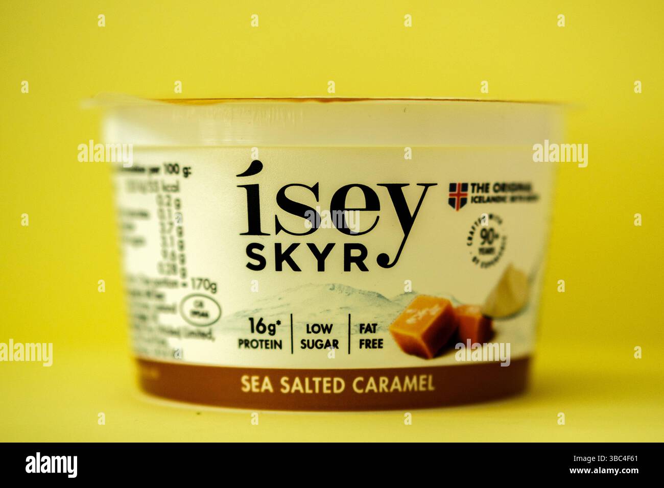 London UK, May 18 2025, Authentic Icelandic Skyr Sea Salted Caramel ...