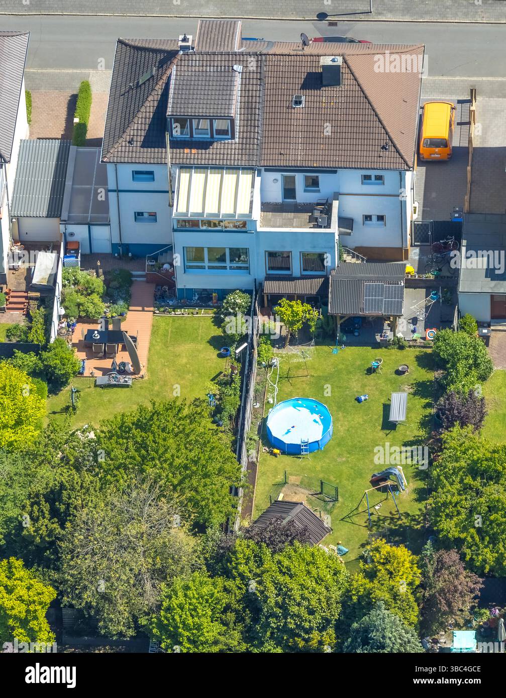 Luftbild, Wohnhaus Wilhelm-Busch-Straße, Stadtbezirk Pelkum, Hamm ...