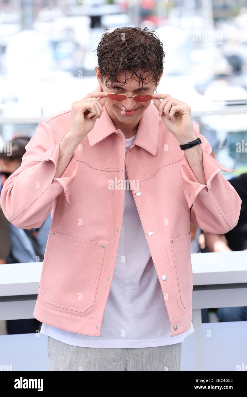Raphael Quenard posing during the I Love Peru photocall at the 78th annual Cannes Film Festival ...