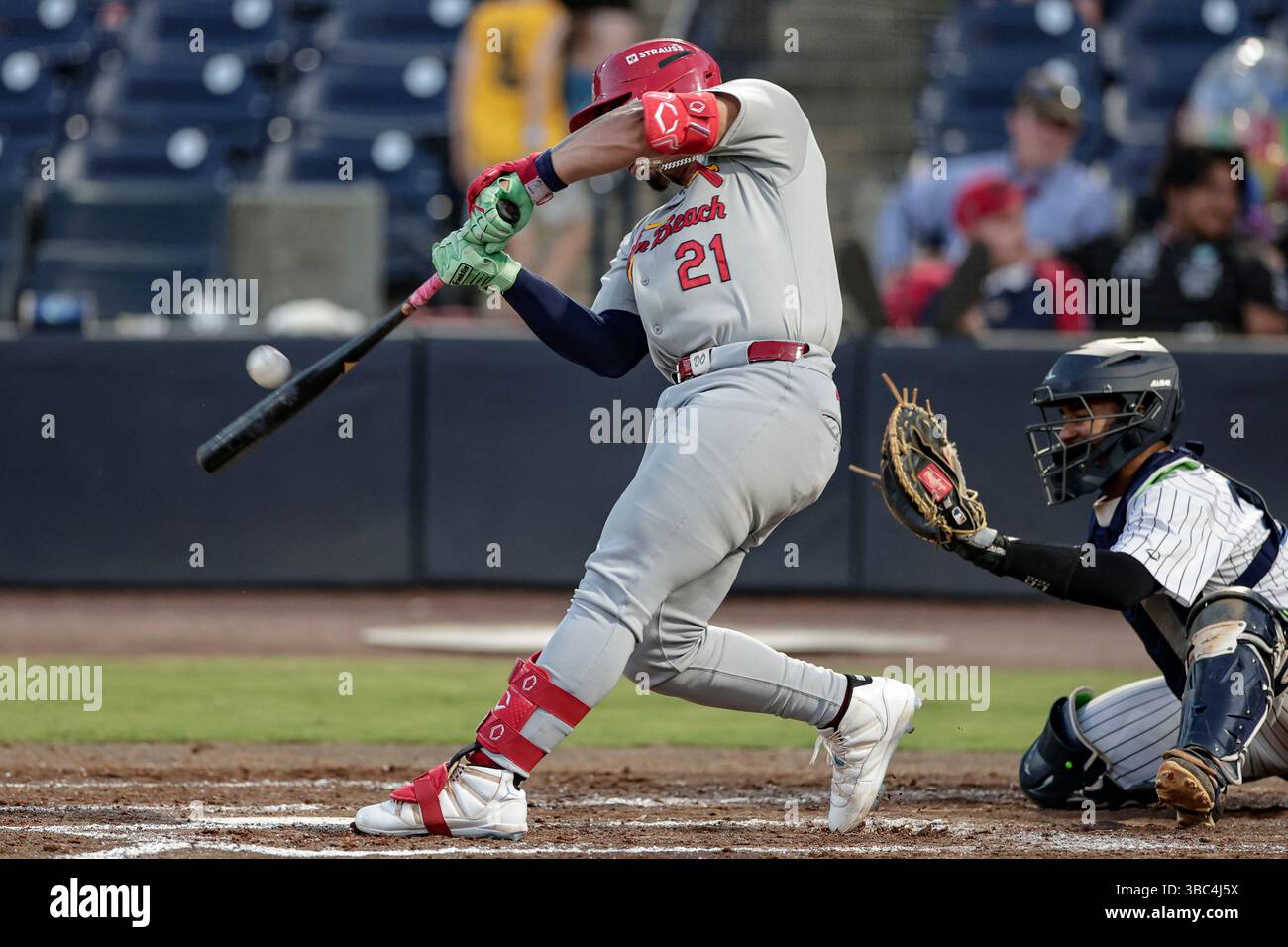 Tampa, FL USA: Palm Beach Cardinals first baseman Deniel Ortiz (21 ...