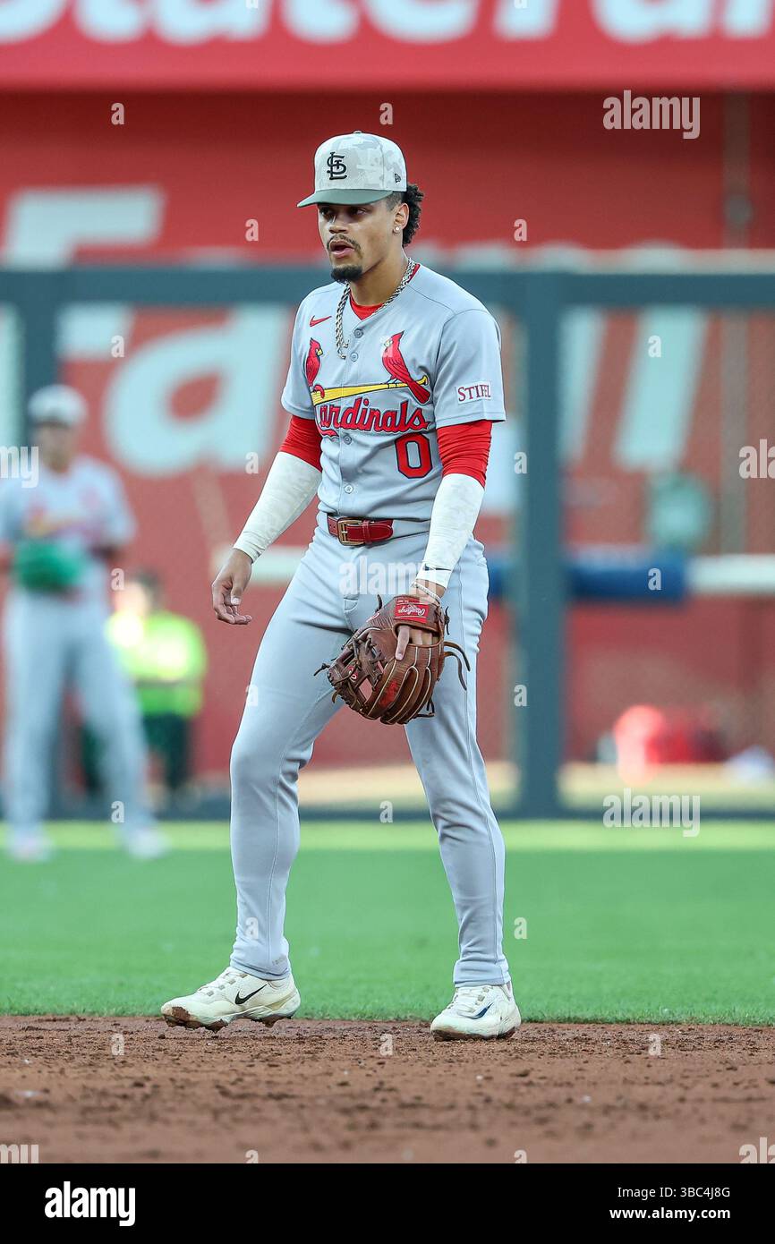 May 17, 2025: St. Louis Cardinals shortstop Masyn Winn (0) is seen ...