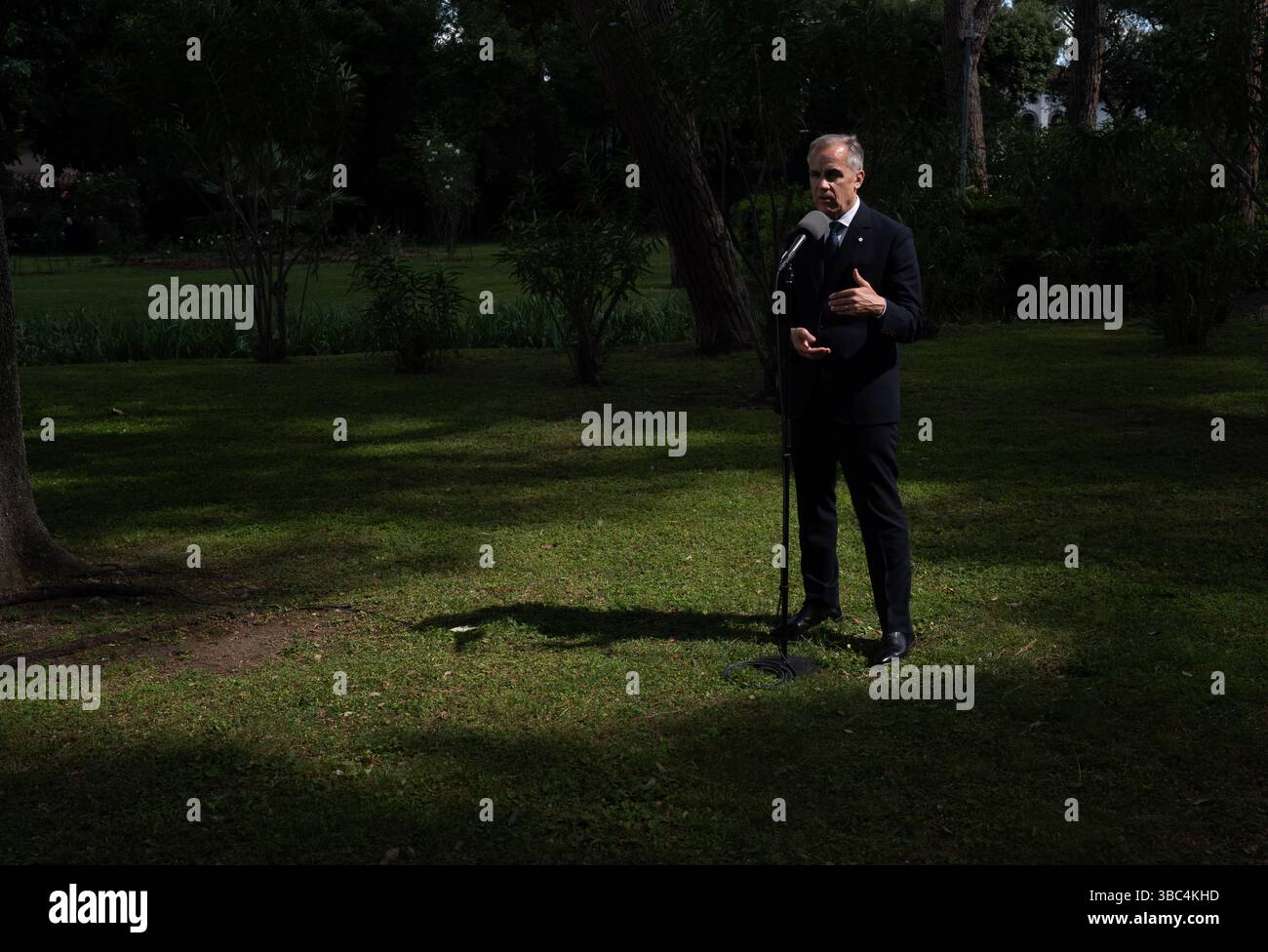 Rome, Italy. 18th May, 2025. Prime Minister Mark Carney speaks with ...