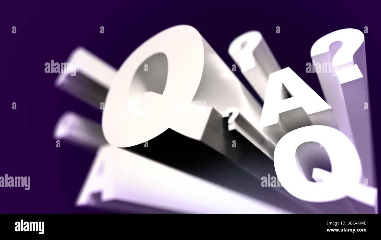 question answer Q A 3d letter presentation background Stock Photo - Alamy