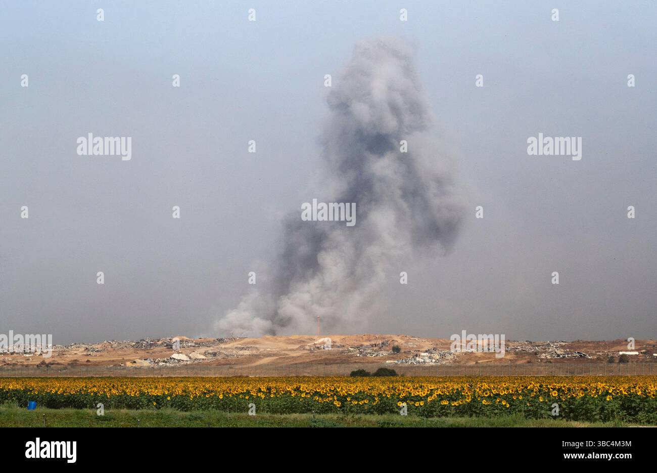 Southern Israel, Israel. 18th May, 2025. Smoke rises from inside the ...