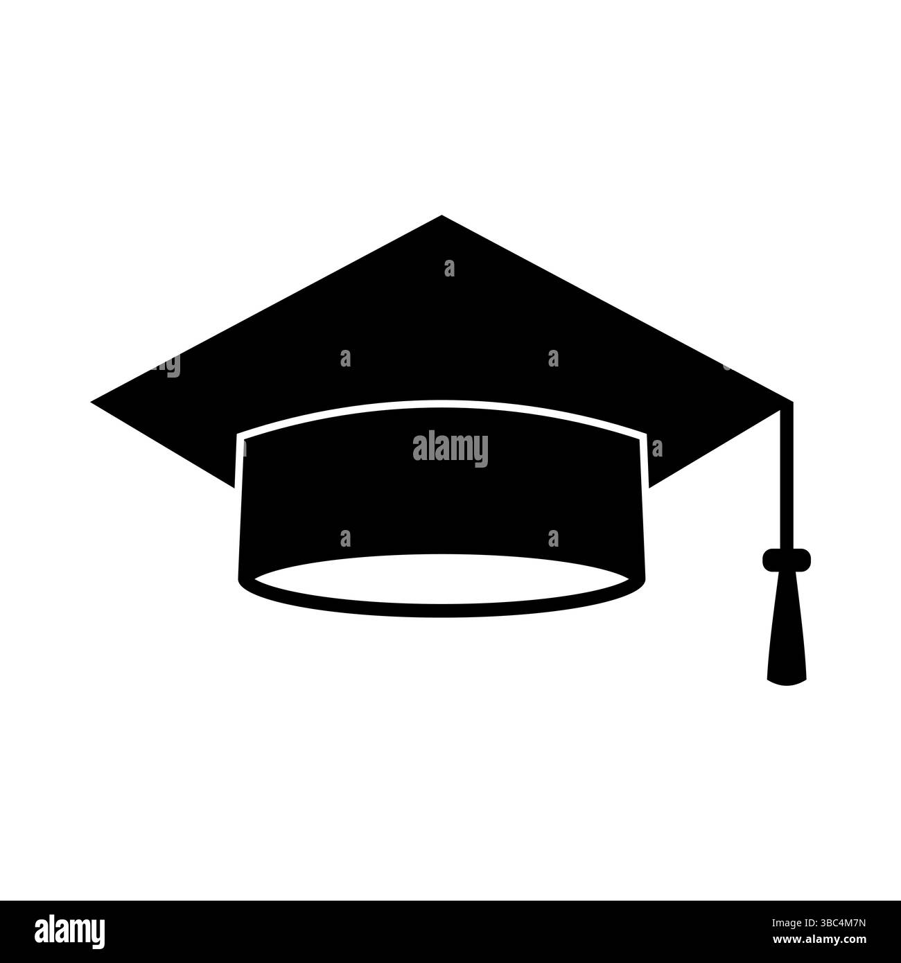 Graduation cap flat vector icon isolated on white. Academic hat with ...