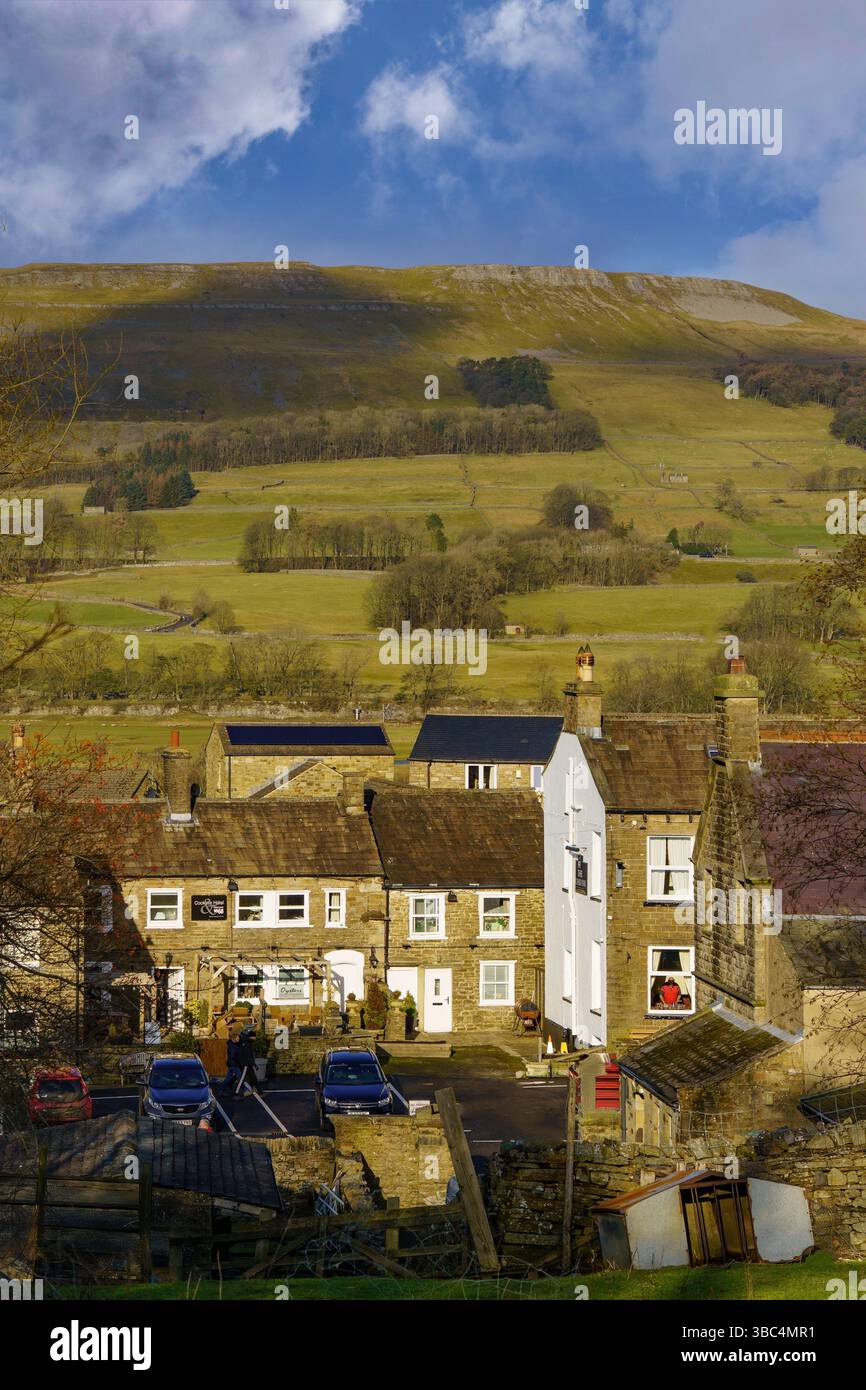 Traditional stone cottages and scenic hillsides in Hawes, Yorkshire ...