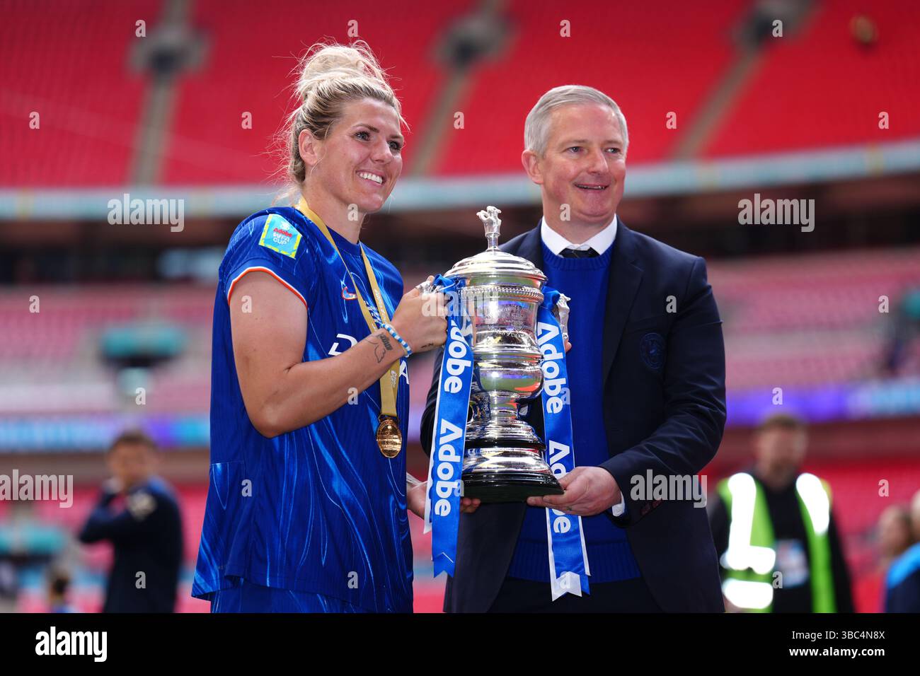 Chelsea's Mayra Ramirez (left) and Chelsea head of Women's Football ...