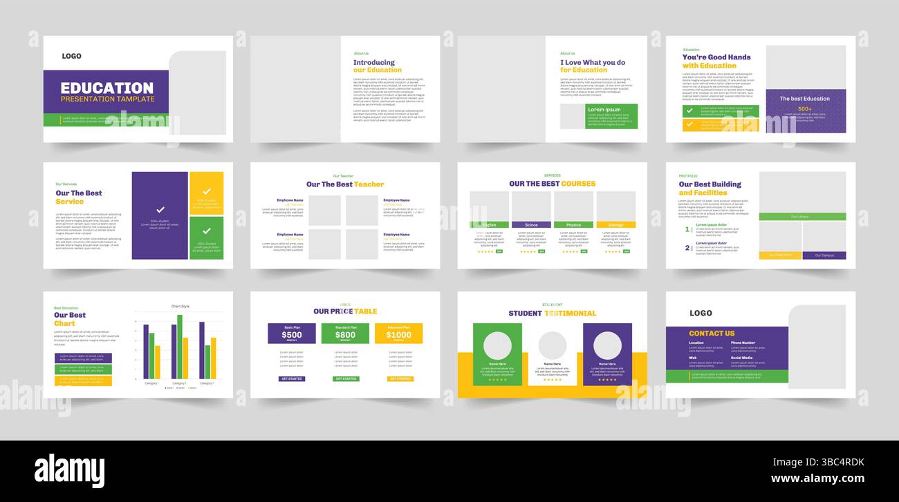 education powerpoint presentation template Stock Vector Image & Art - Alamy