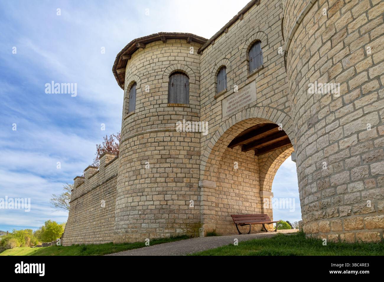 Replica of the north gate of a Roman fort in Weissenburg, Bavaria ...