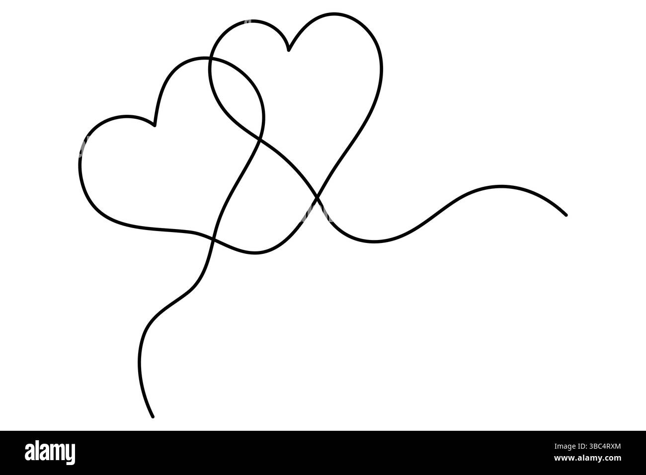 Simple line drawing heart in Cut Out Stock Images & Pictures - Alamy