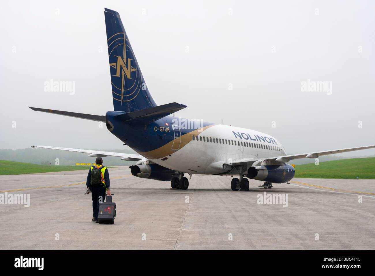 Mirabel, Canada. 17th May, 2025. A mechanic walks up to a 42 year old ...