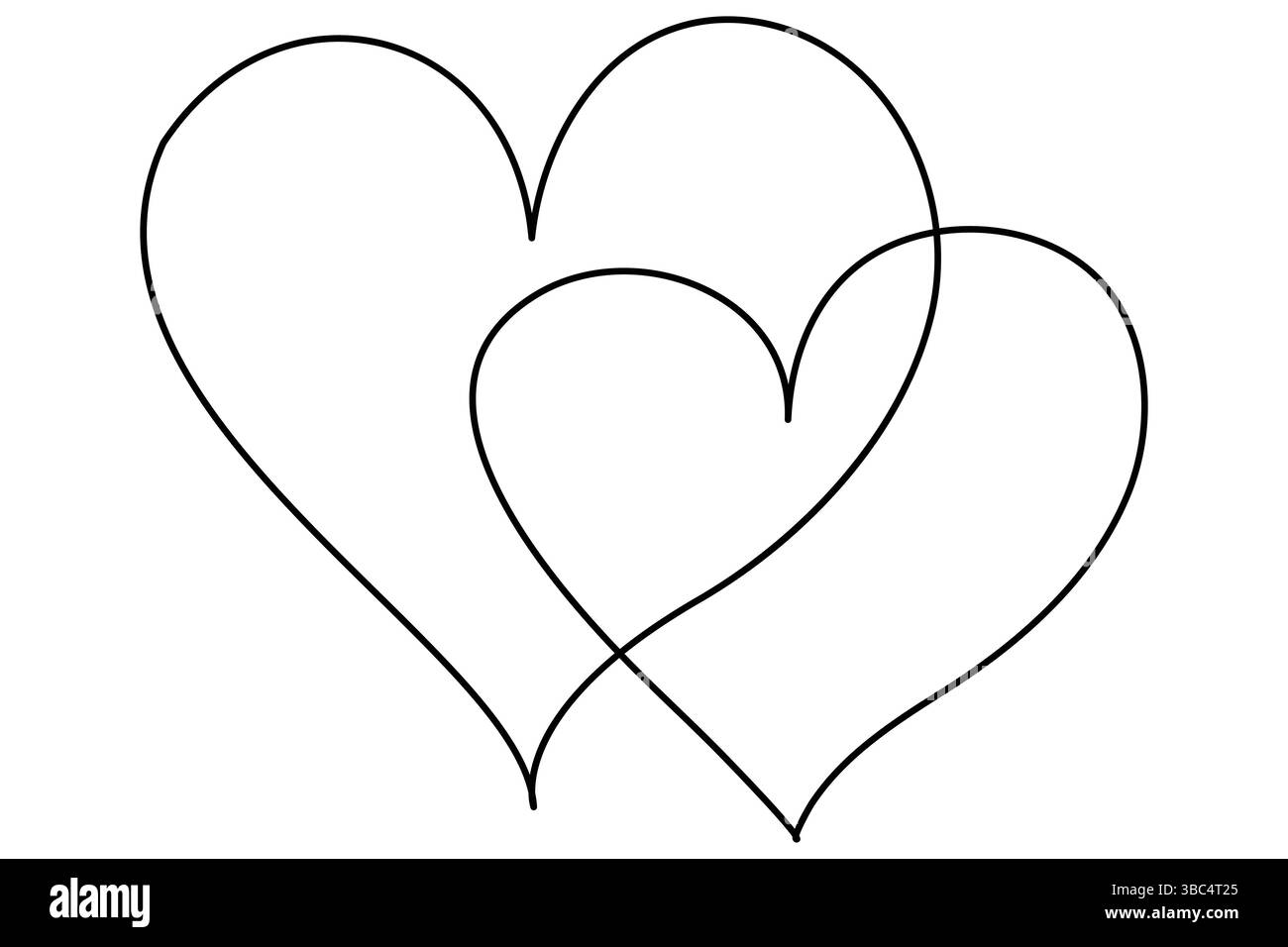 Simple line drawing heart in Cut Out Stock Images & Pictures - Alamy