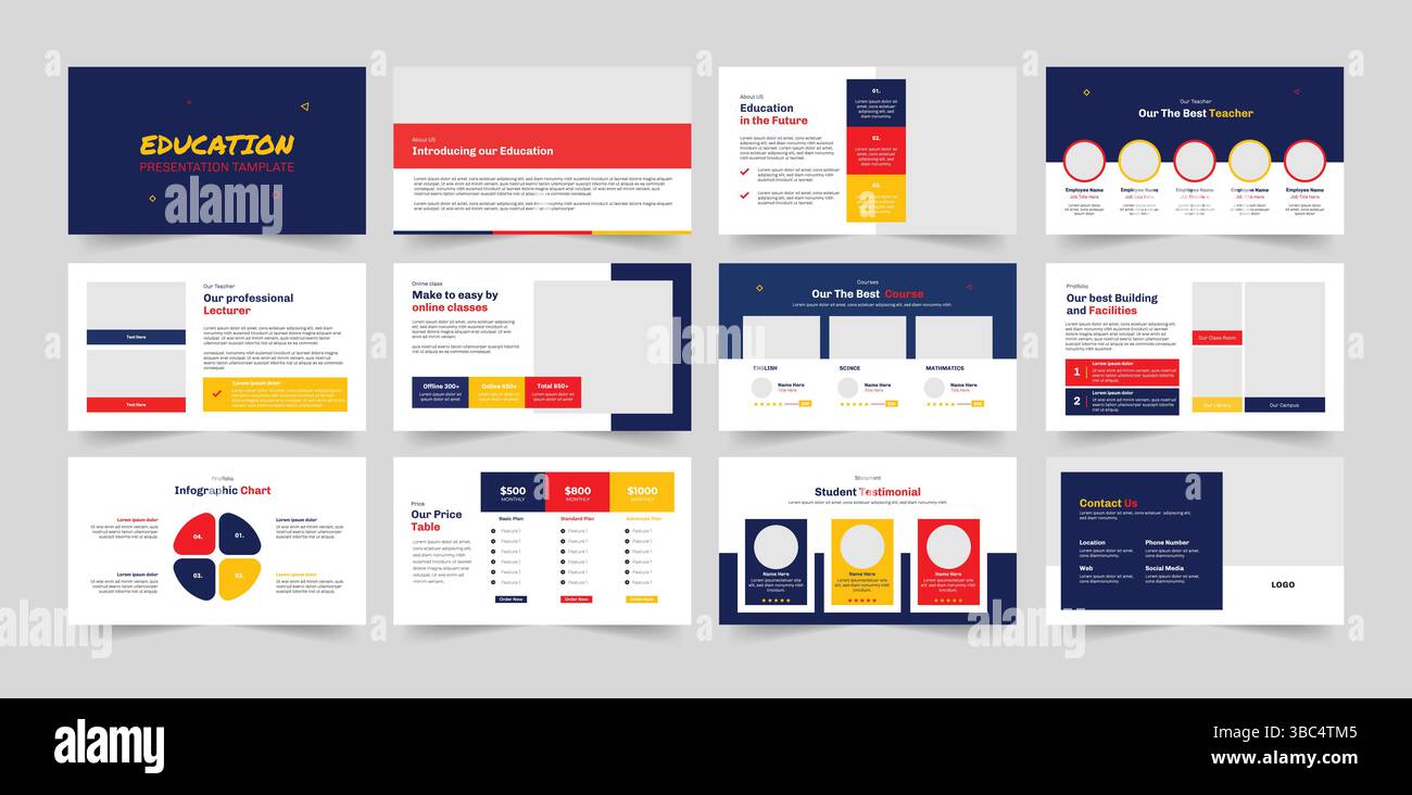 education powerpoint presentation slide template design Stock Vector ...