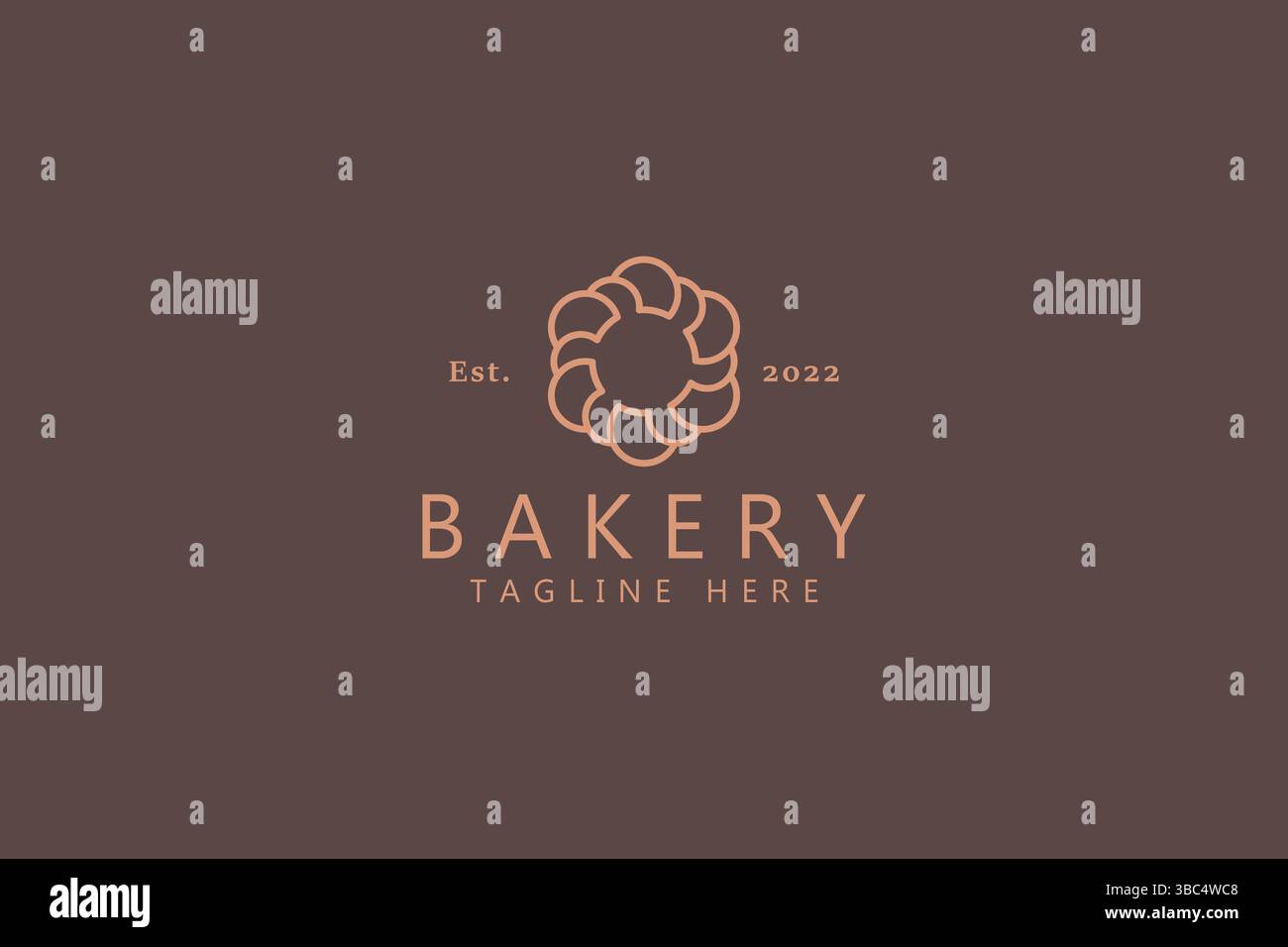 Bakery and Restaurant Abstract Logo Concept with Circle Shape Bread Hat ...