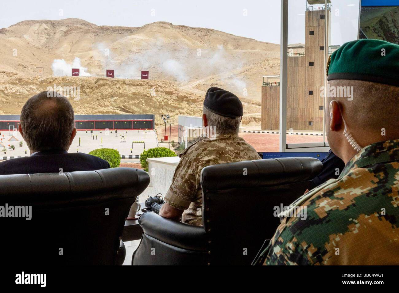 Jordanian King, Abdullah II, attends a military exercise by the ...