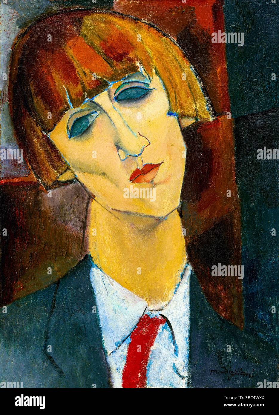 Modigliani's 1917 "Madame Kisling" depicts a stylized portrait of ...