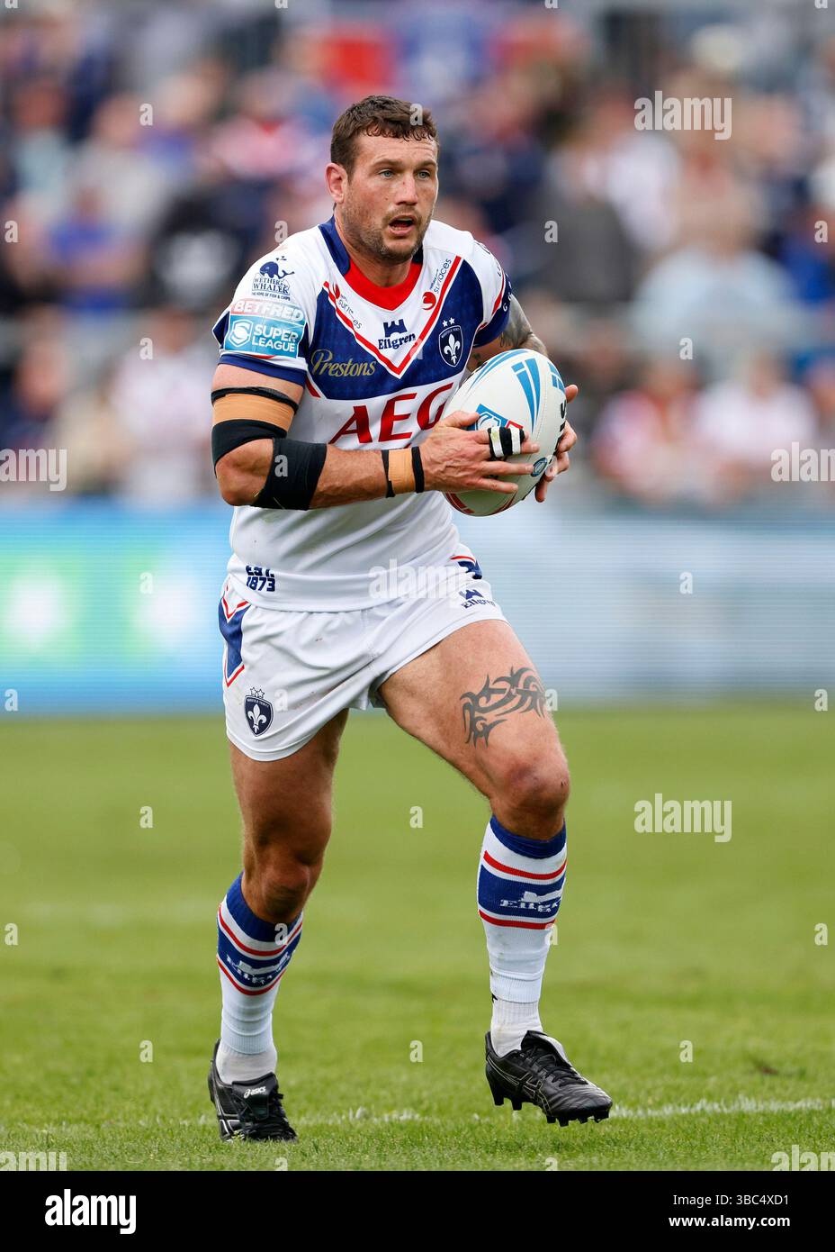 Wakefield Trinity's Jay Pitts on the ball during the Betfred Super ...