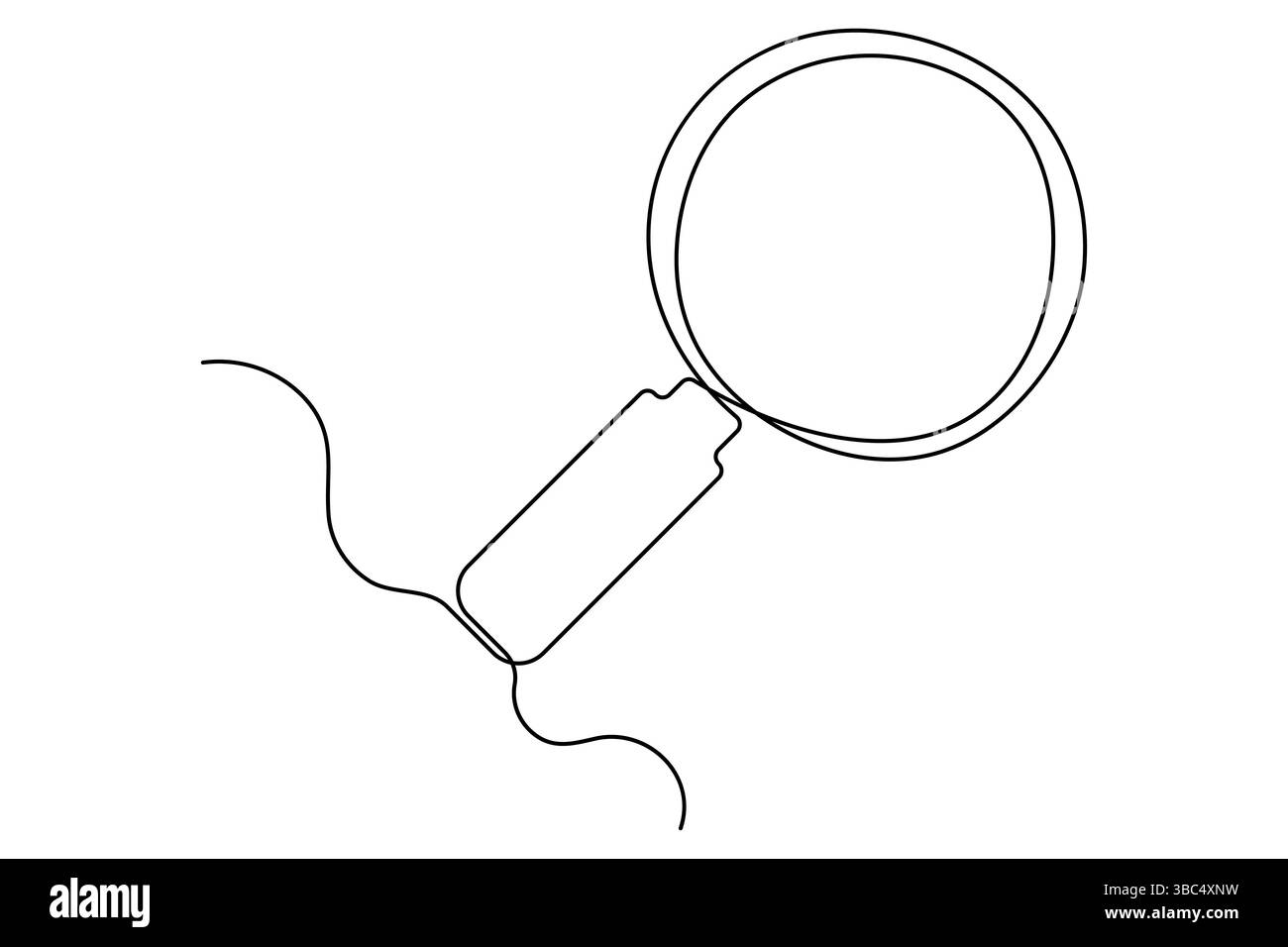 Continuous one line drawing magnifying glass symbol concept vector ...