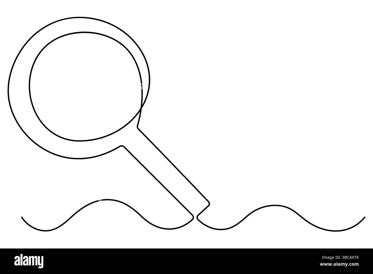 Continuous one line drawing magnifying glass symbol concept vector ...