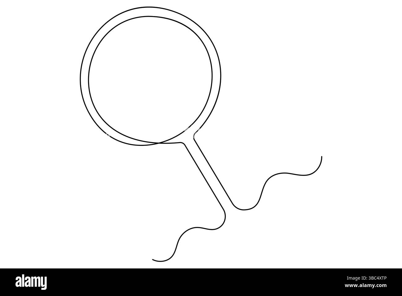 Continuous one line drawing magnifying glass symbol concept vector ...
