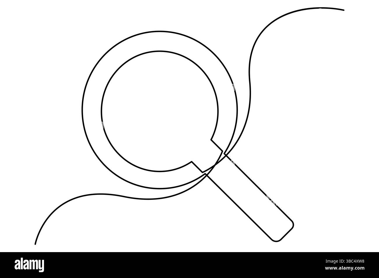 Continuous one line drawing magnifying glass symbol concept vector ...