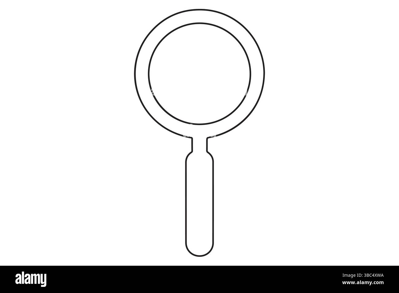 Continuous one line drawing magnifying glass symbol concept vector ...