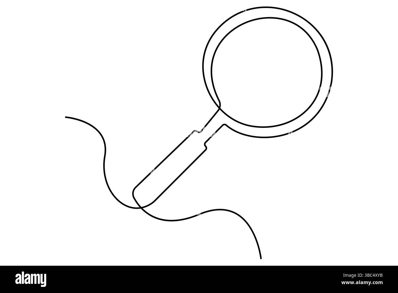 Continuous one line drawing magnifying glass symbol concept vector ...