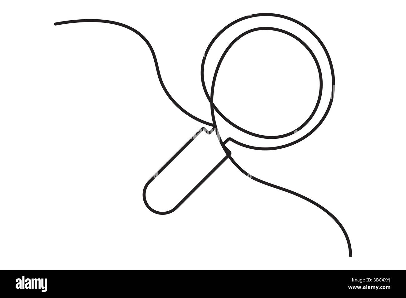 Continuous one line drawing magnifying glass symbol concept vector ...