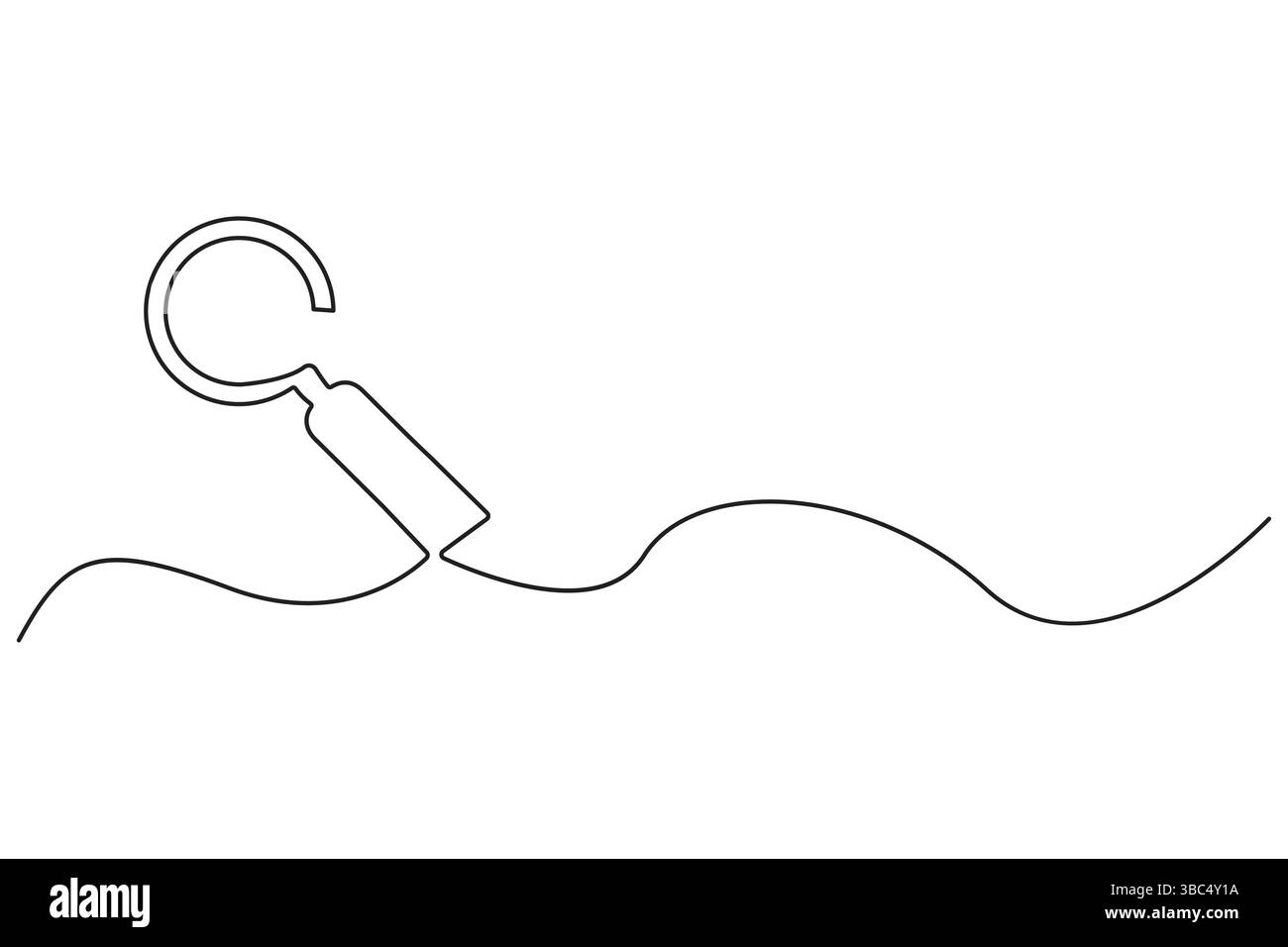 Continuous one line drawing magnifying glass symbol concept vector ...