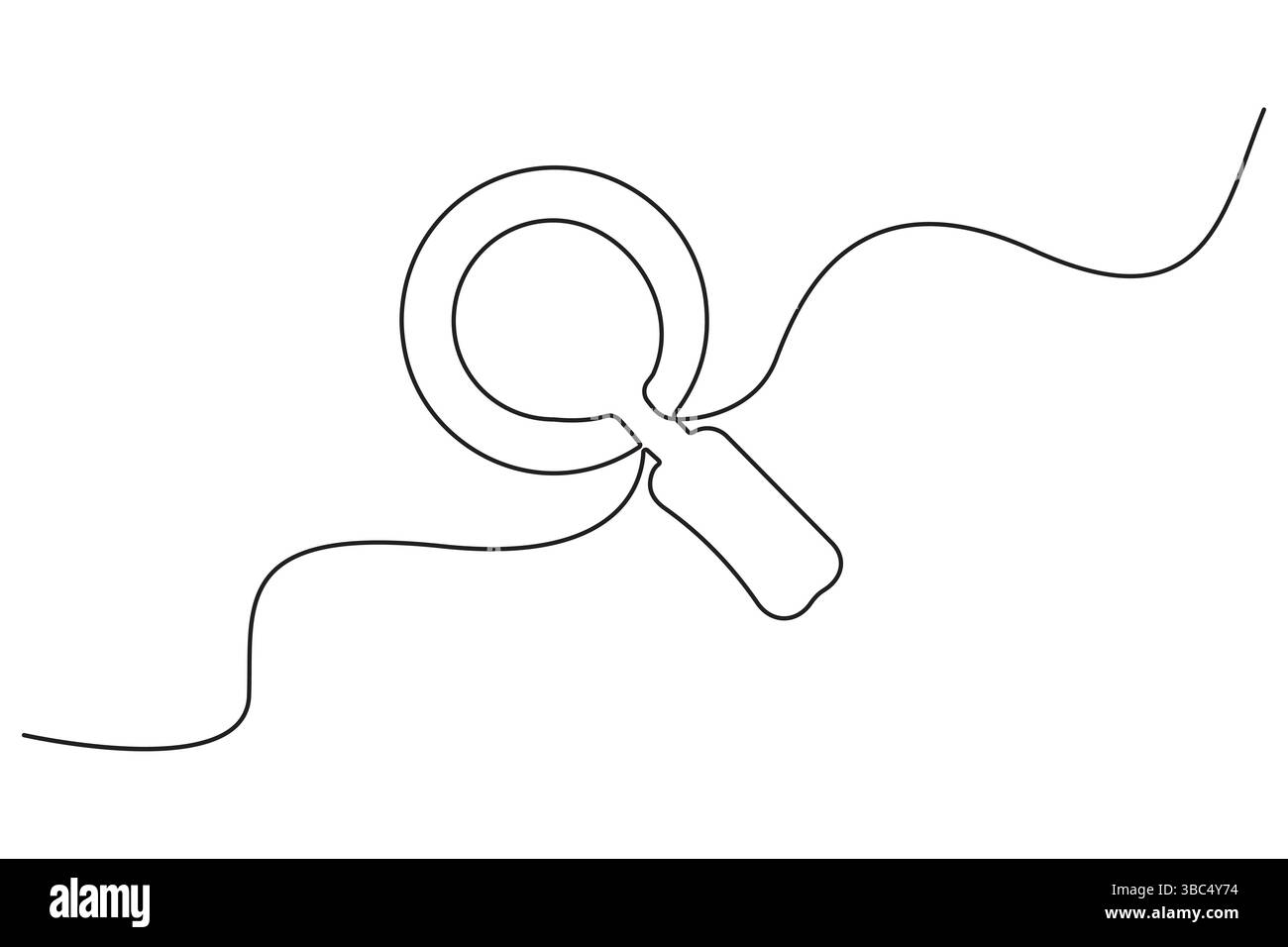 Continuous one line drawing magnifying glass symbol concept vector ...