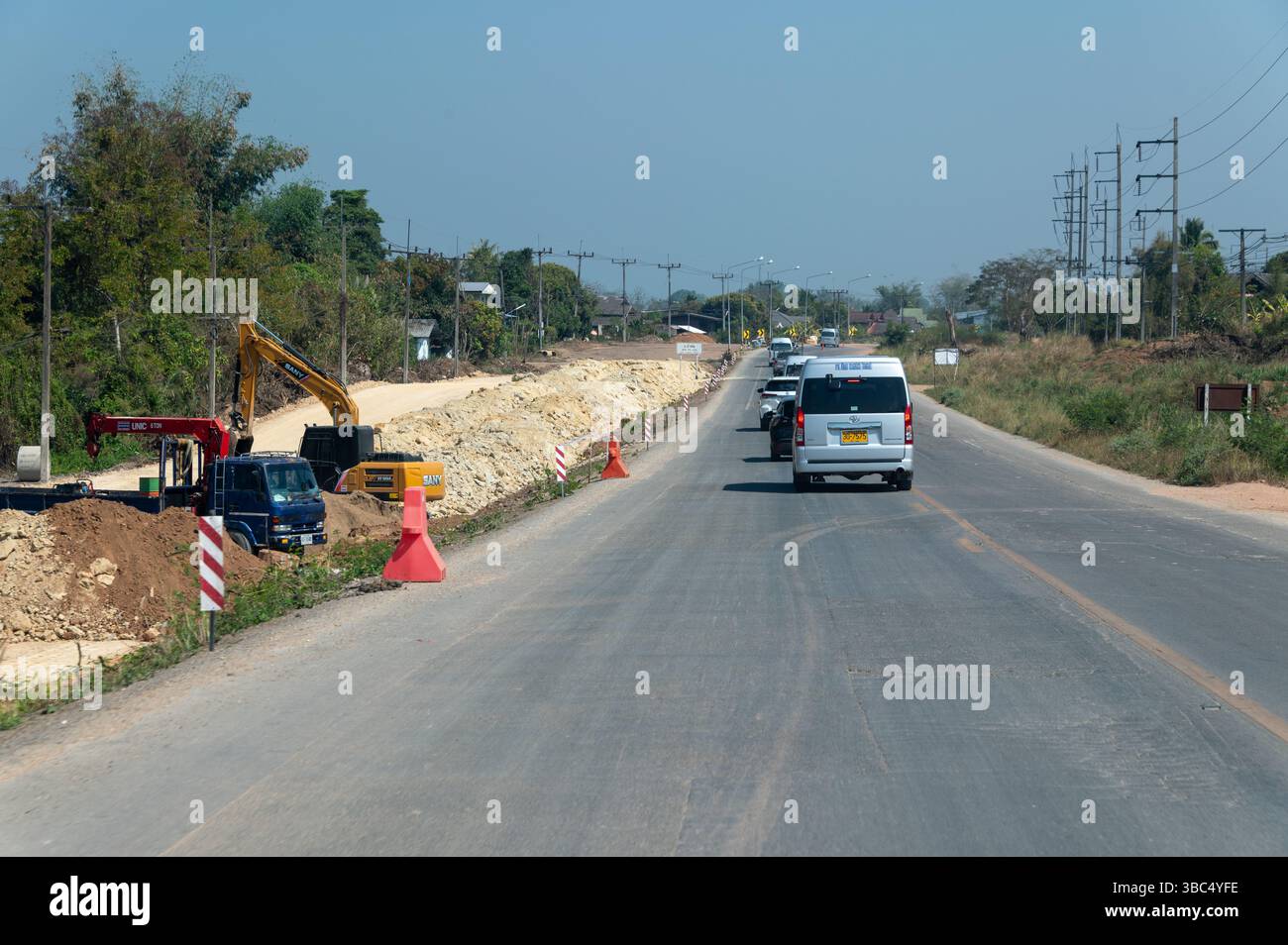 A long major road construction along the highway connecting the two ...