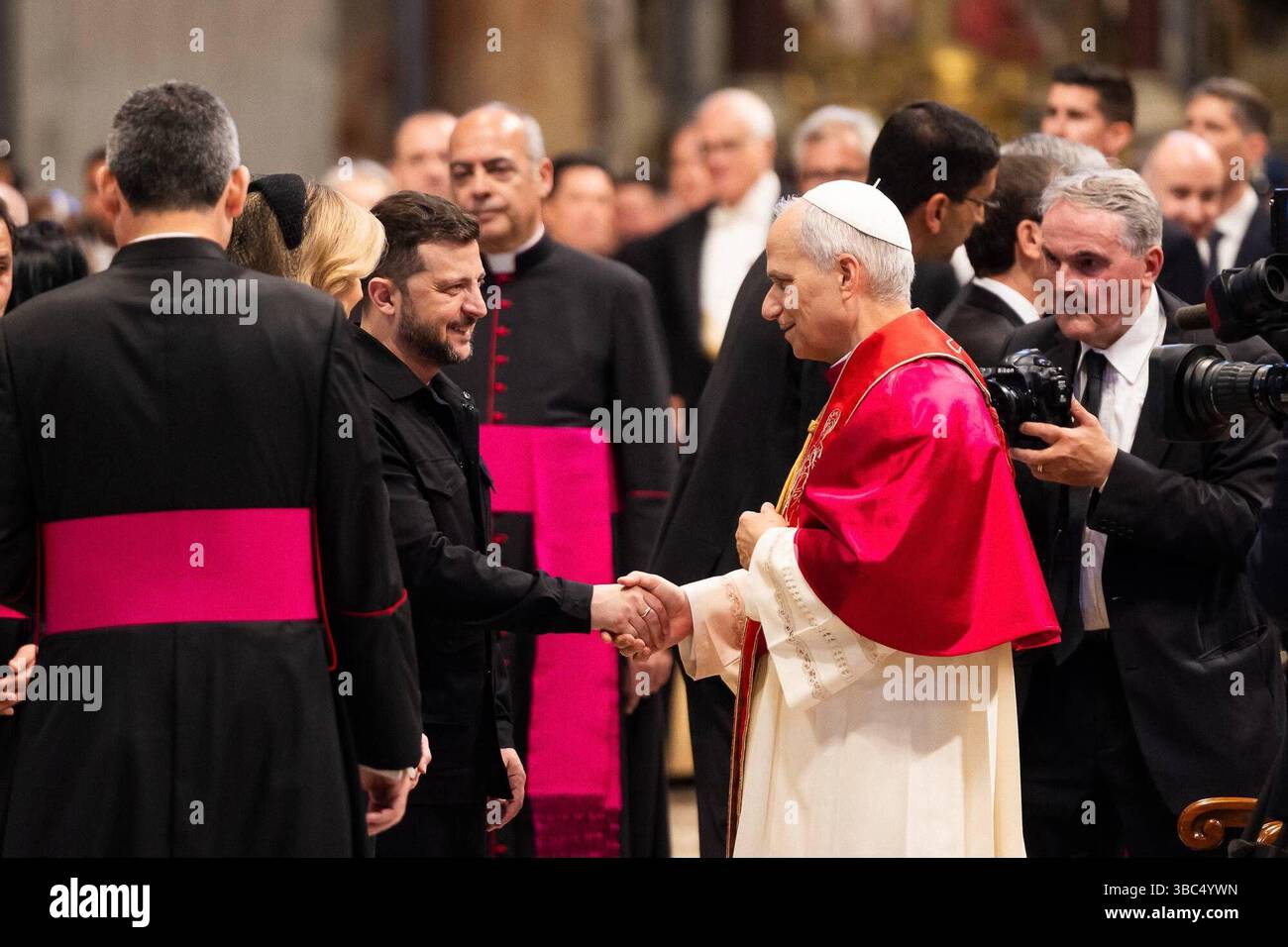 Ukrainian President, Volodymyr Zelensky, attends the inaugural mass of ...