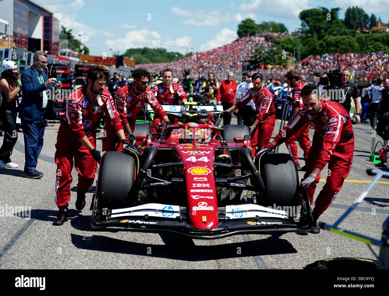 Ferrari's Lewis Hamilton before the Emilia Romagna Grand Prix at the ...