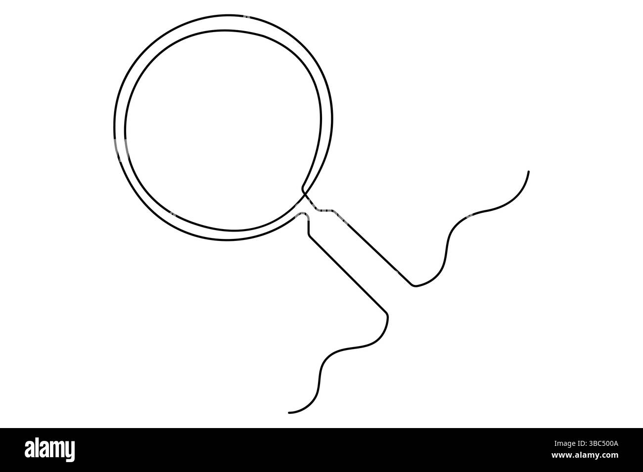 Continuous one line drawing magnifying glass symbol concept vector ...