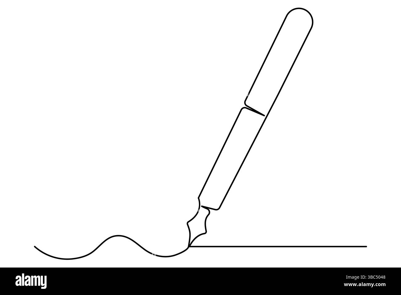 Pen writing symbol continuous one line drawing outline vector ...