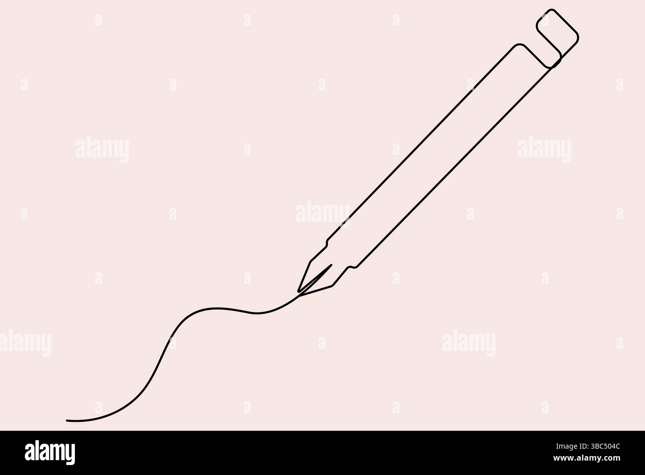 Pen writing symbol continuous one line drawing outline vector ...