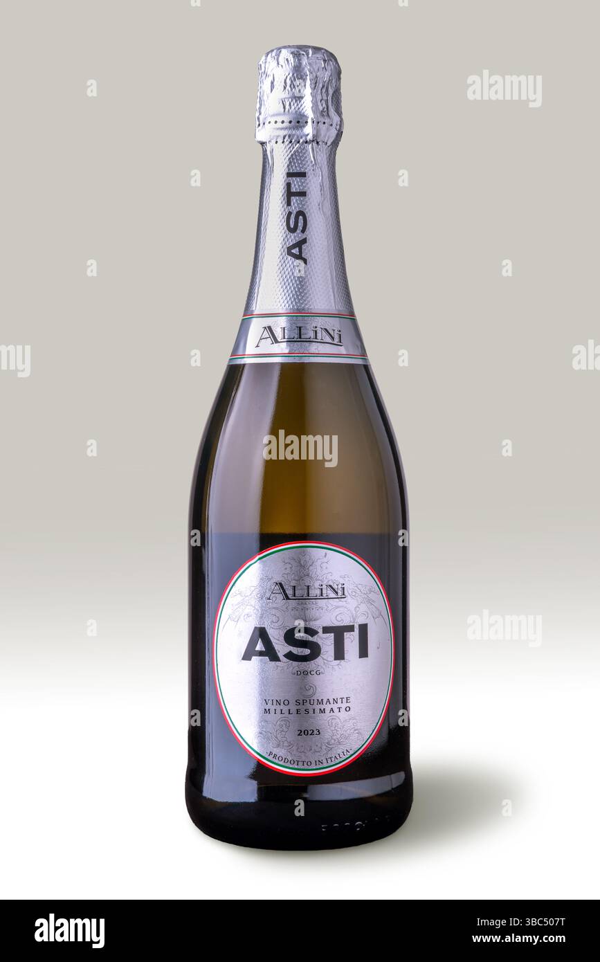 Italy - May 16, 2025: Bottle of Asti DOCG sparkling sweet wine on white ...