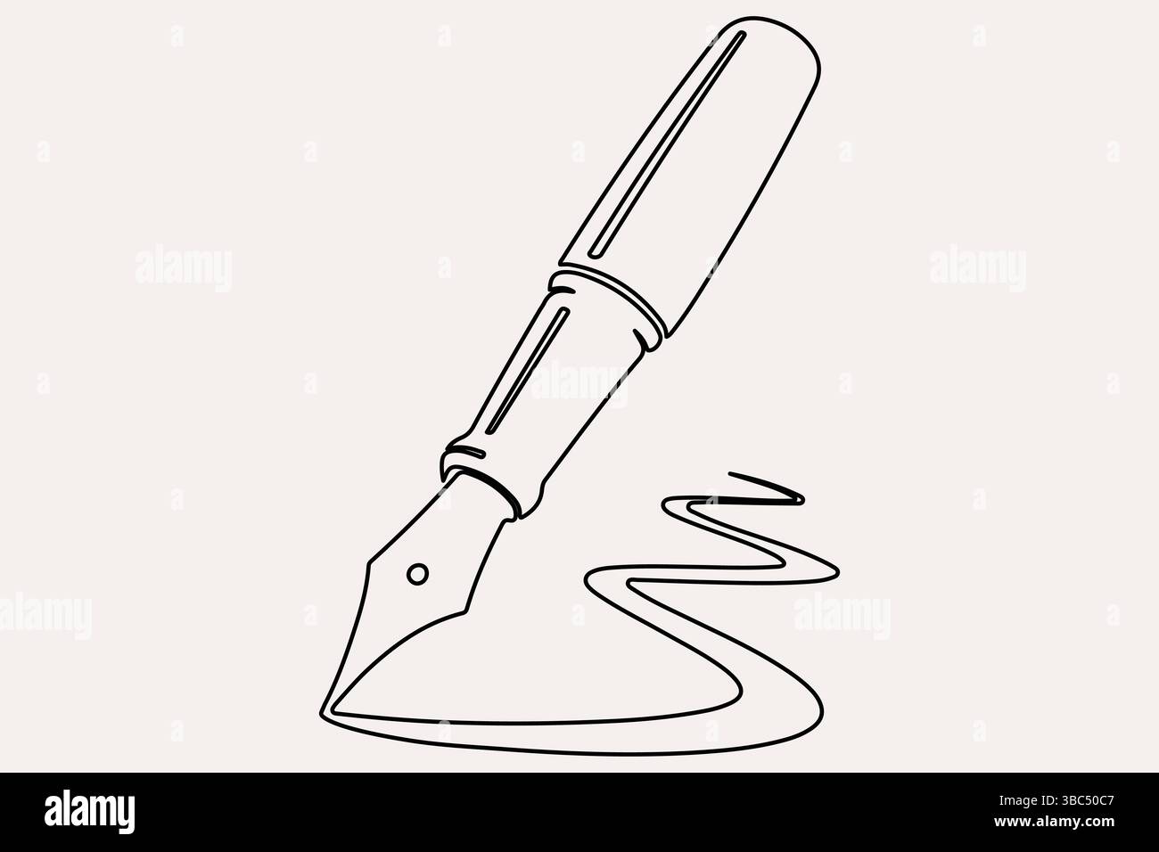 Pen writing symbol continuous one line drawing outline vector ...