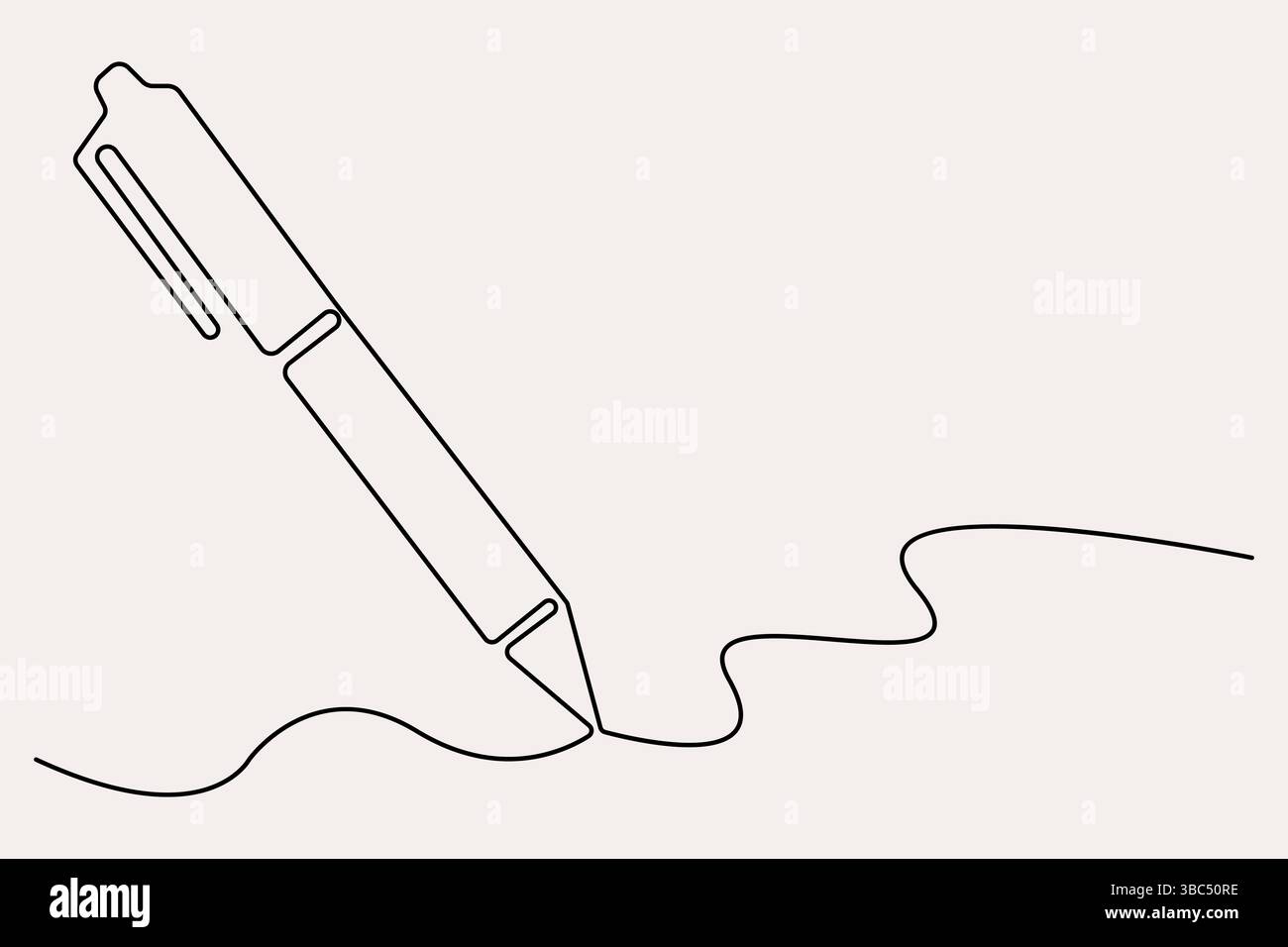 Pen writing symbol continuous one line drawing outline vector ...