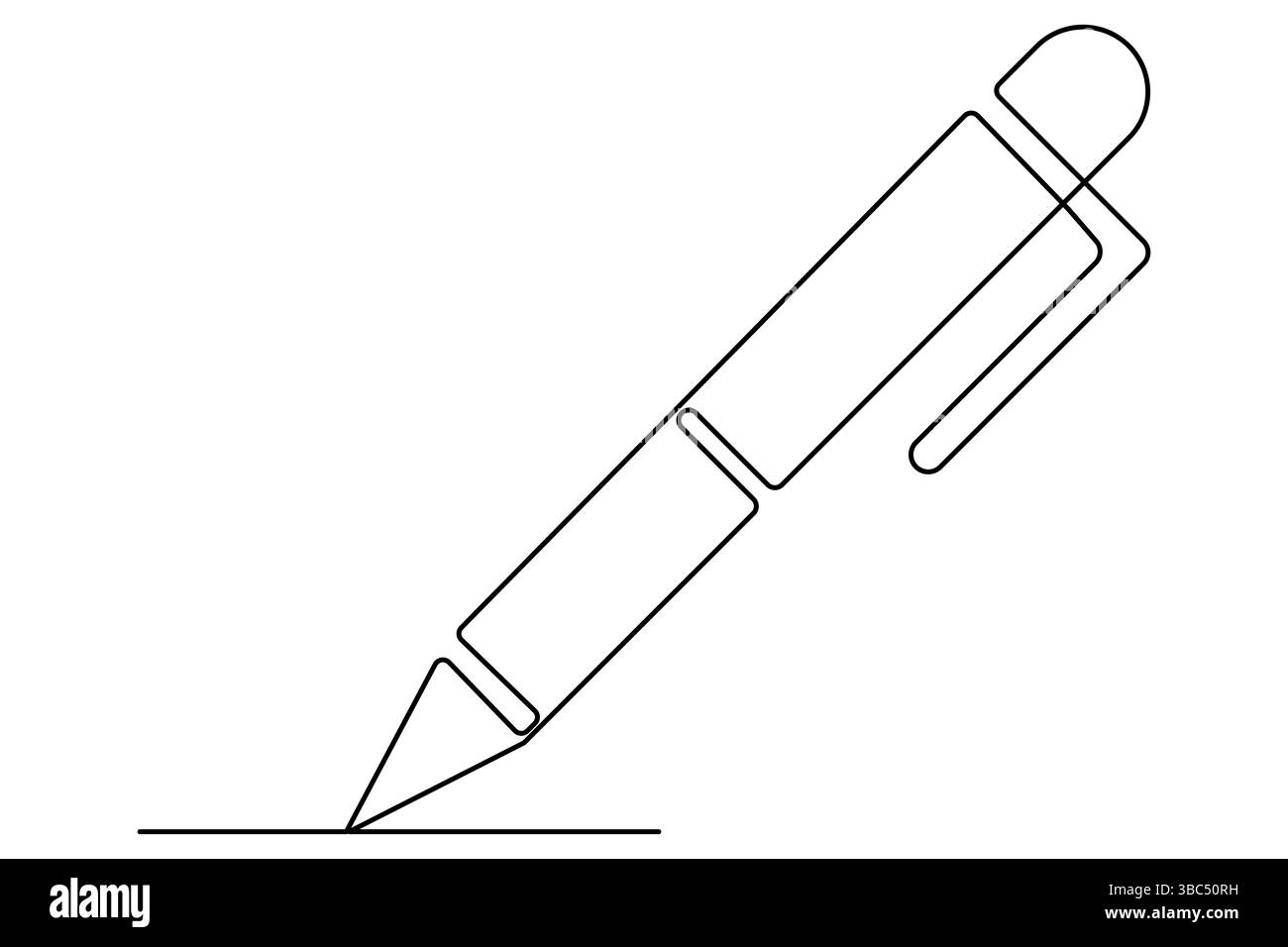 Pen writing symbol continuous one line drawing outline vector ...