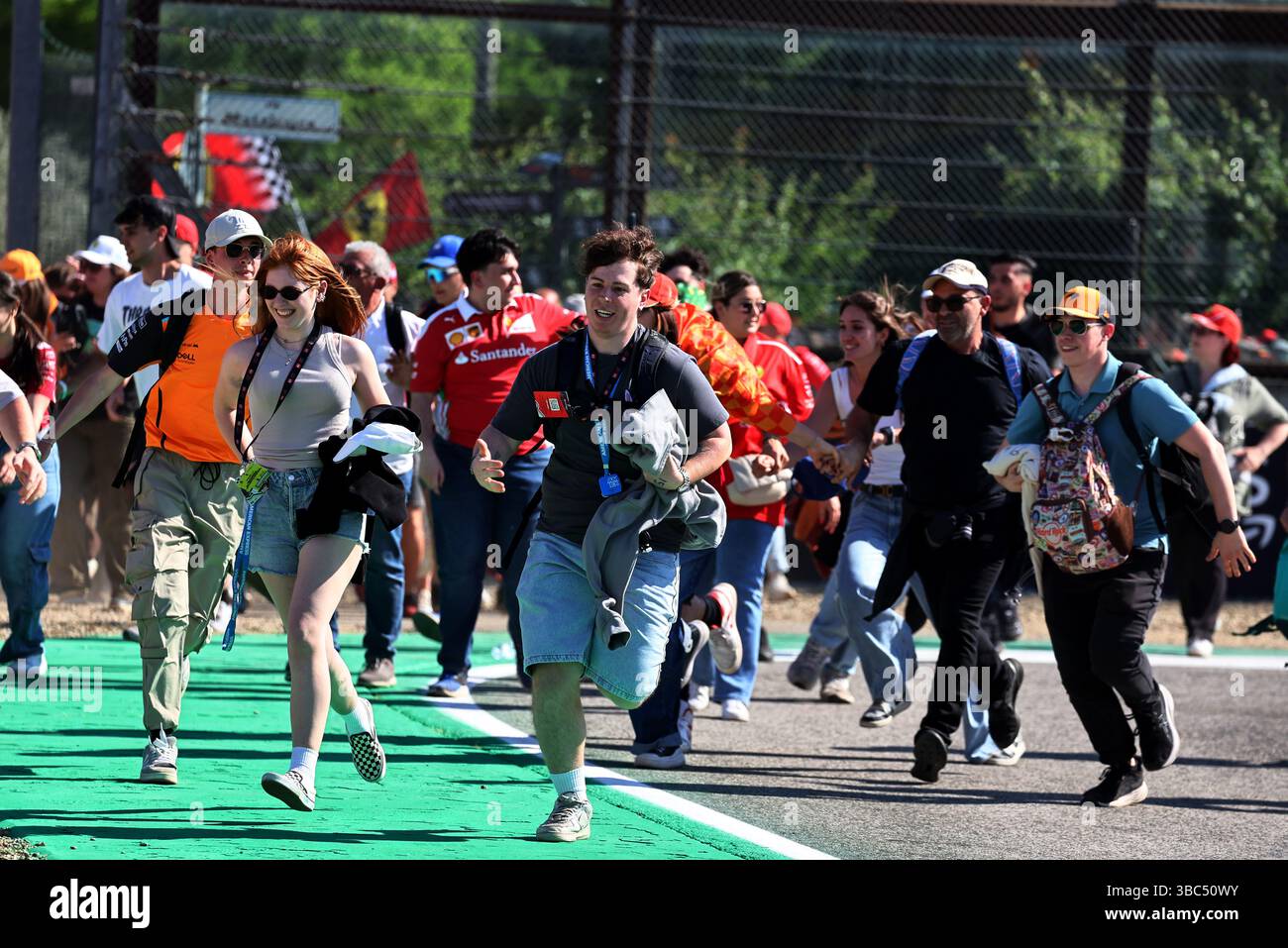 Imola, Italy. 18th May, 2025. Circuit atmosphere - fans invade the ...