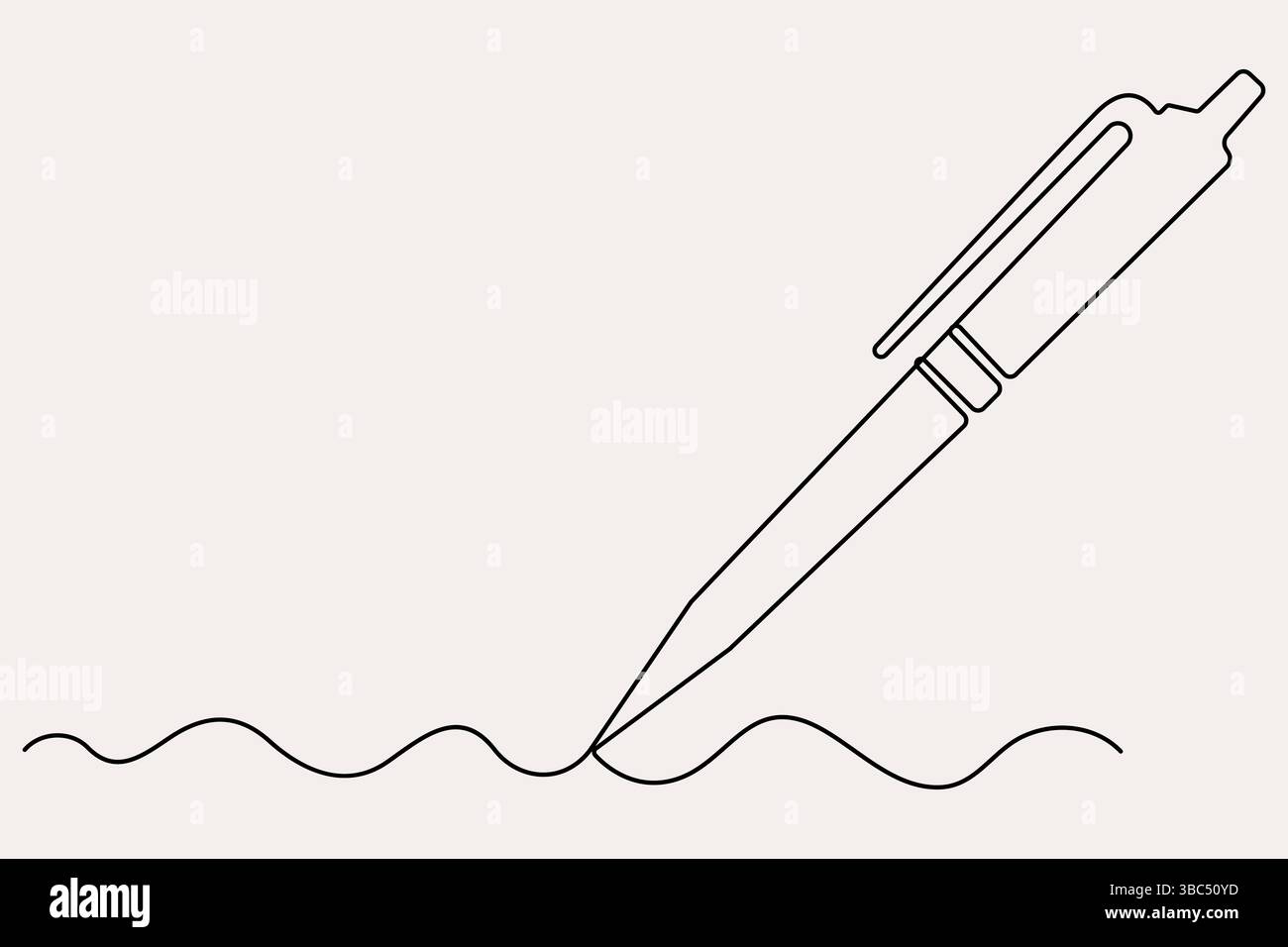 Pen writing symbol continuous one line drawing outline vector ...