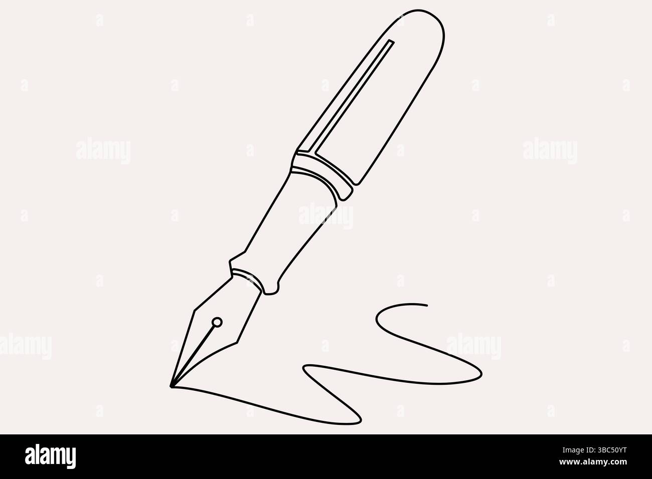Pen writing symbol continuous one line drawing outline vector ...